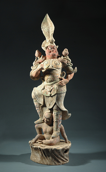 藏品 陶器 陶明器 彩绘陶明器 彩绘天王红陶俑一对唐代 全国农业展览馆中国农业博物馆 全国农业展览馆